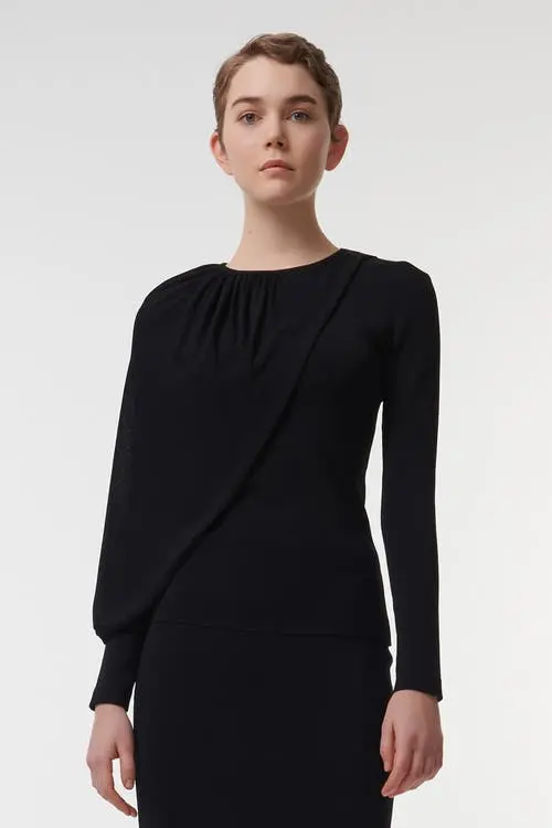 LEEM Knitted Top With Scarf Detail