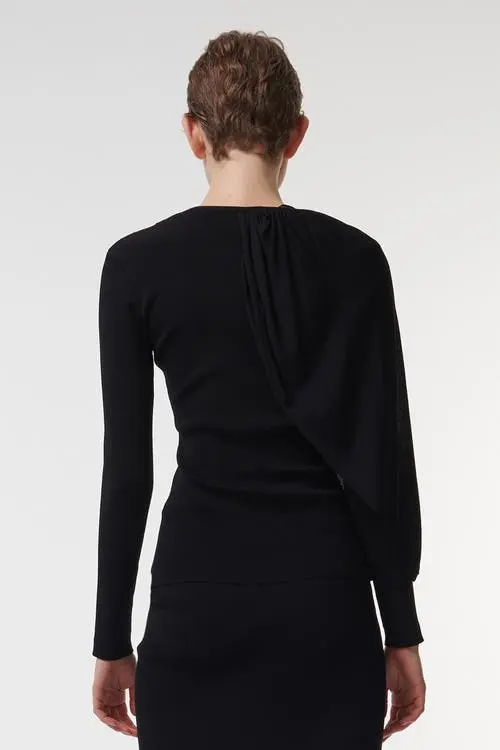 LEEM Knitted Top With Scarf Detail