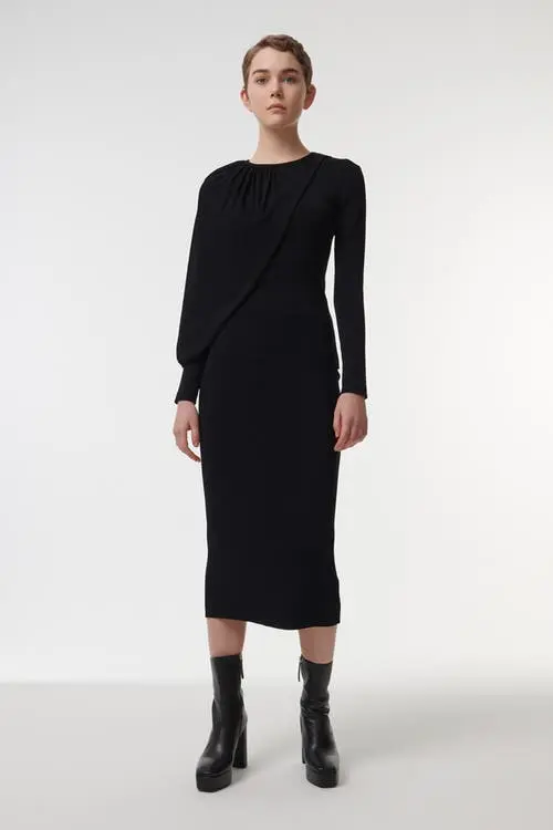 LEEM Knitted Top With Scarf Detail