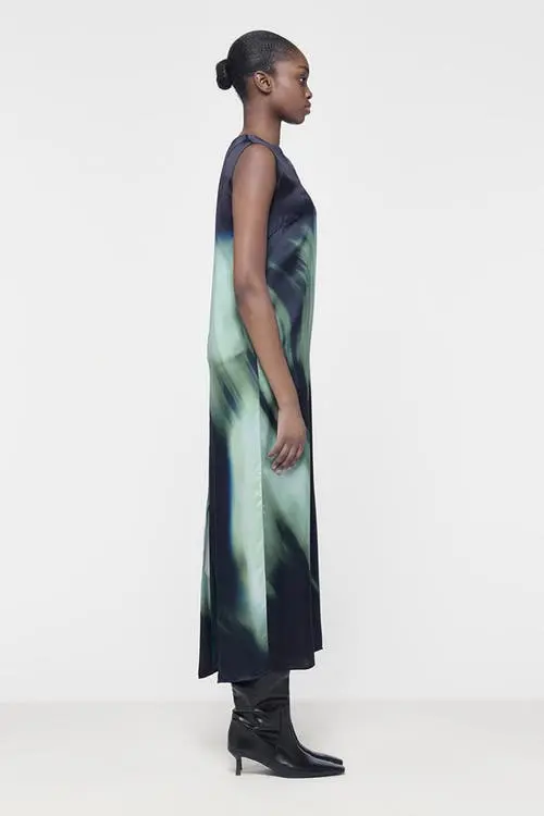 LEEM Sleeveless Printed Silk Midi Dress