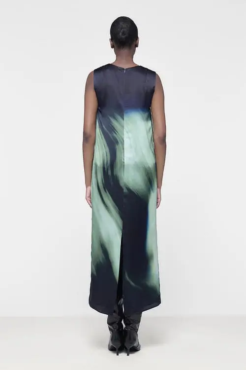 LEEM Sleeveless Printed Silk Midi Dress
