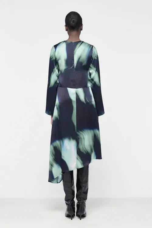 LEEM Printed Paneled Silk Dress