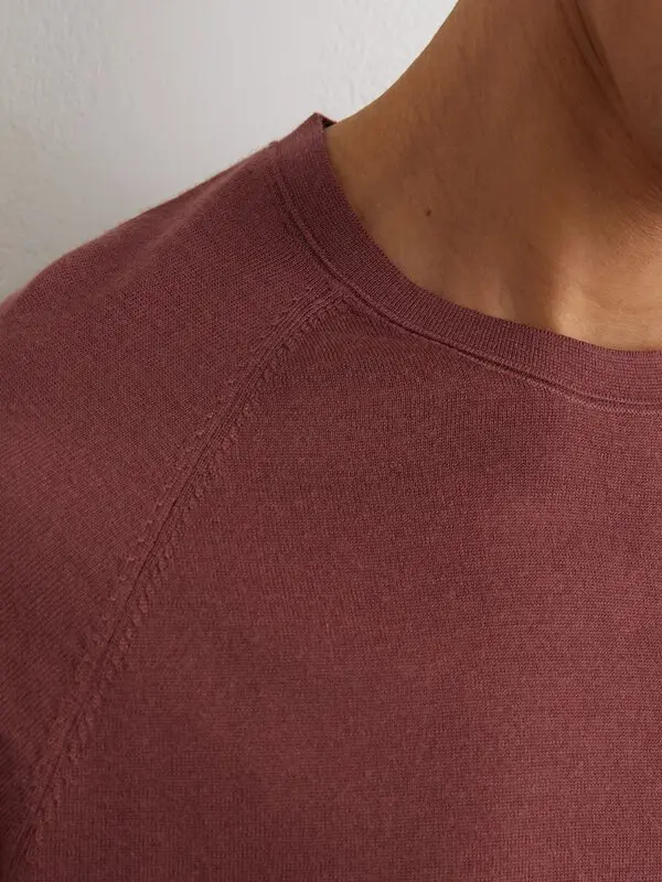 REISS Brook Merino Wool Raglan-sleeve T-shirt - Raspberry Pink