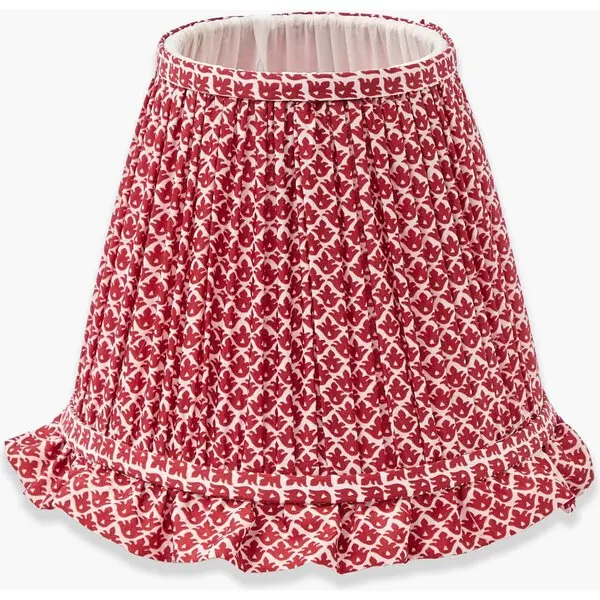 MRS. ALICE Lotus Ruffle Lampshade - Red