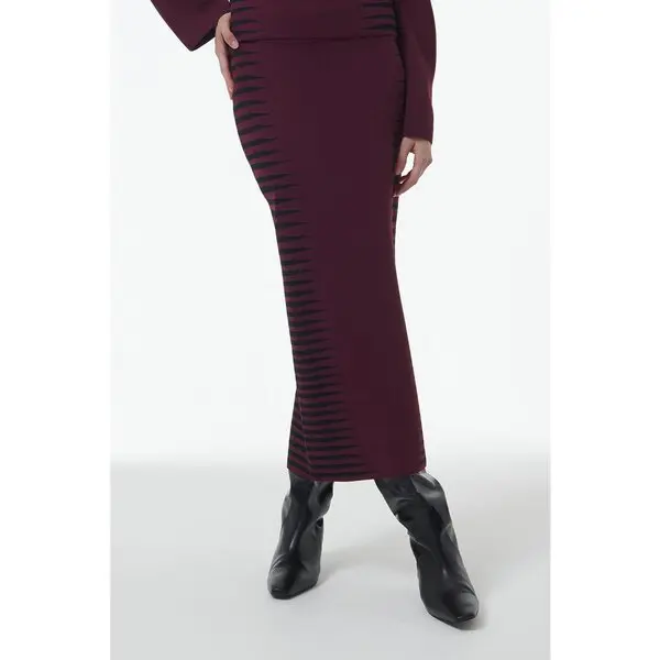 LEEM Jacquard Pencil Skirt - Red