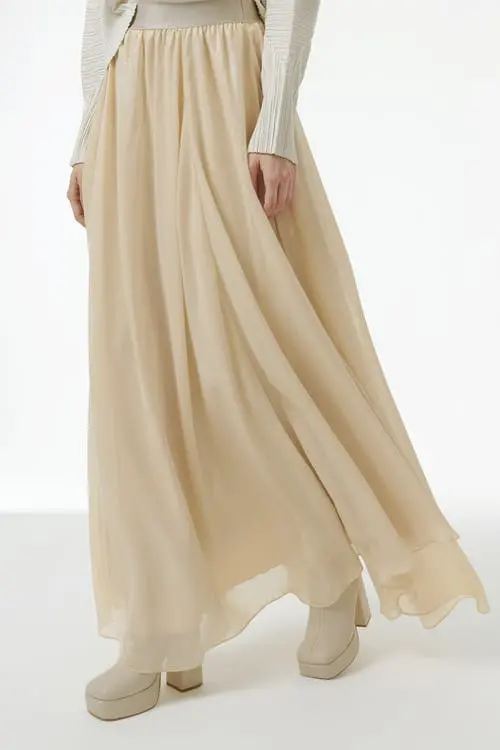 LEEM Asymmetric Skirt With Elasticated Waistband