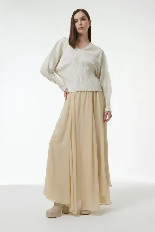 LEEM Asymmetric Skirt With Elasticated Waistband