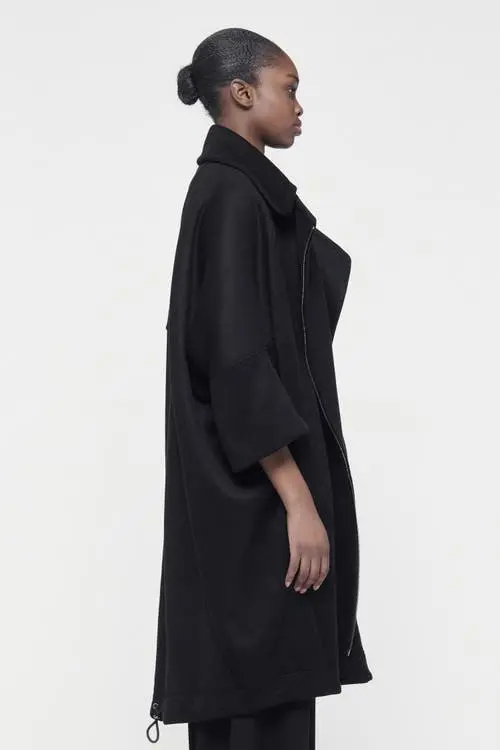 LEEM Boxy Wool-blend Biker Coat