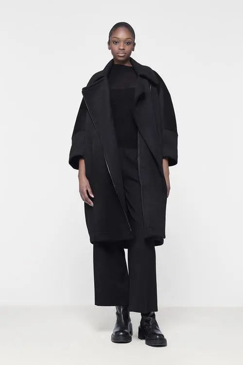 LEEM Boxy Wool-blend Biker Coat