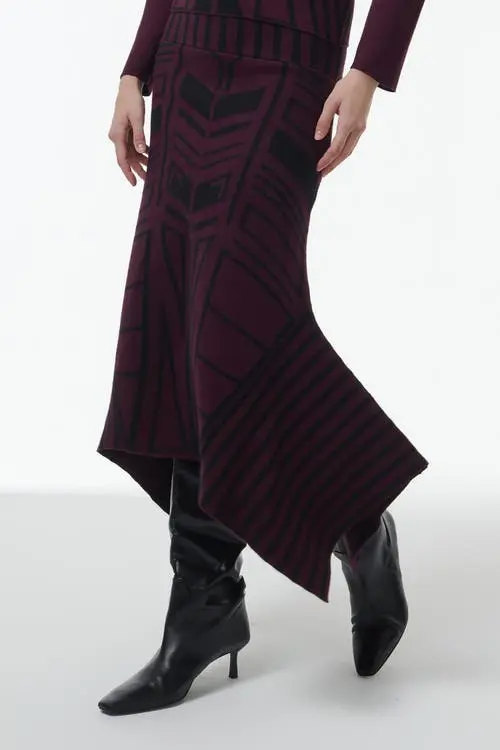 LEEM Geometric Jacquard Handkerchief Skirt
