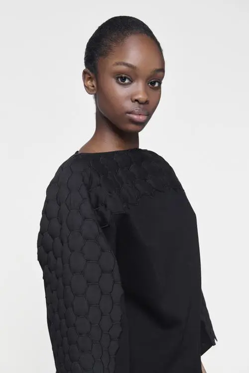 LEEM Quilted Embroidered Top