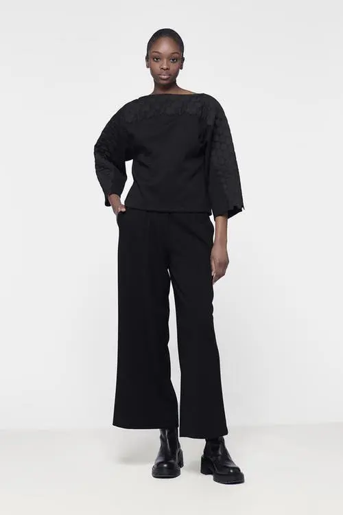 LEEM Quilted Embroidered Top