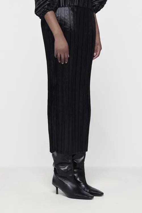 LEEM Fitted Plisse Maxi Skirt