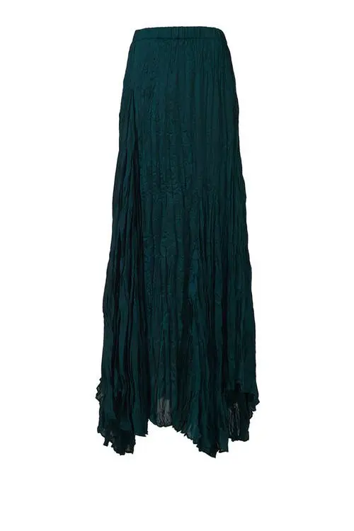 LEEM Asymmetric Plisse Maxi Skirt