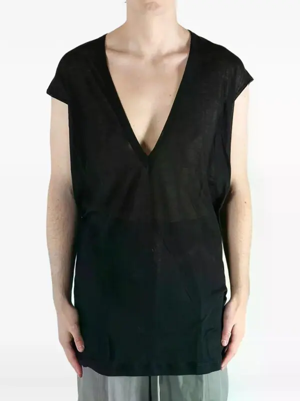 Rick Owens V-neck T-shirt - Black