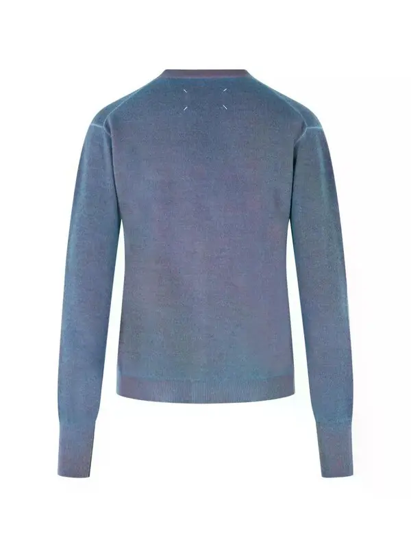 MAISON MARGIELA Patch-pocket V-neck Cardigan - Blue