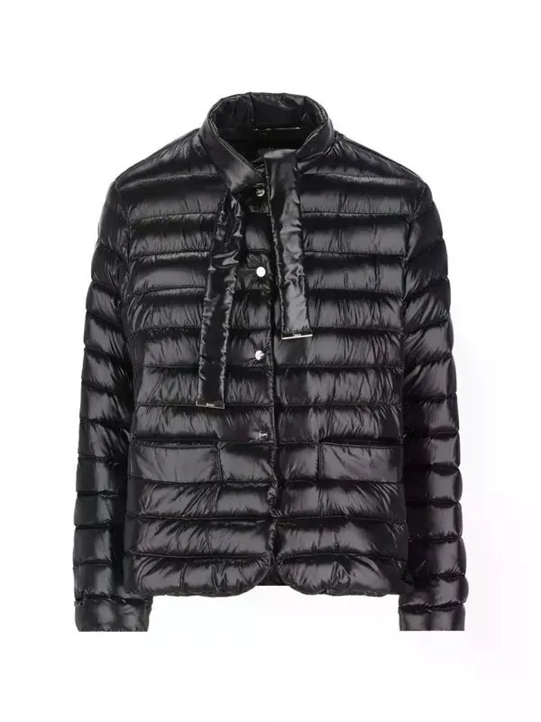 Herno Padded Coat With Neck-tie Detail - Black