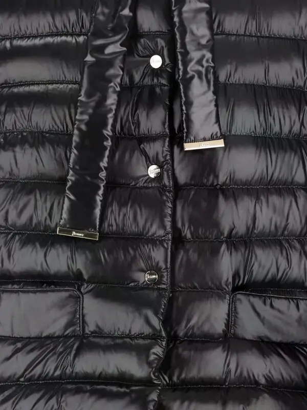Herno Padded Coat With Neck-tie Detail - Black