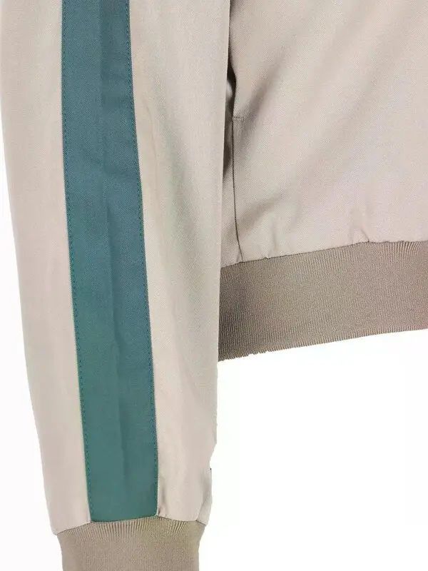 Miu Miu Striped Logo Zip-up Jacket