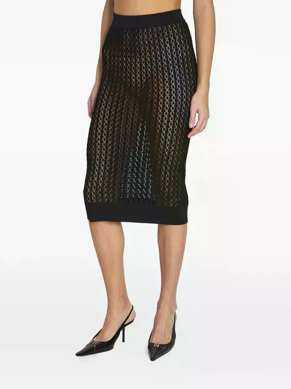 Saint Laurent Pointelle Knit High-waist Skirt
