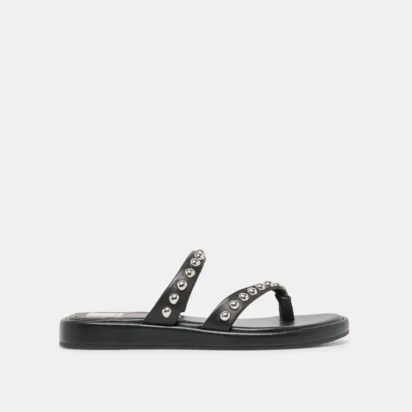 DOLCEVITA Amary Stud Sandals - Black Leather
