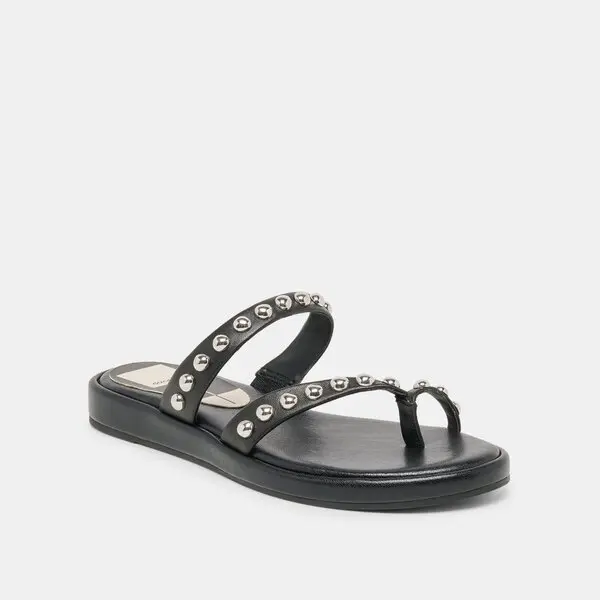 DOLCEVITA Amary Stud Sandals - Black Leather