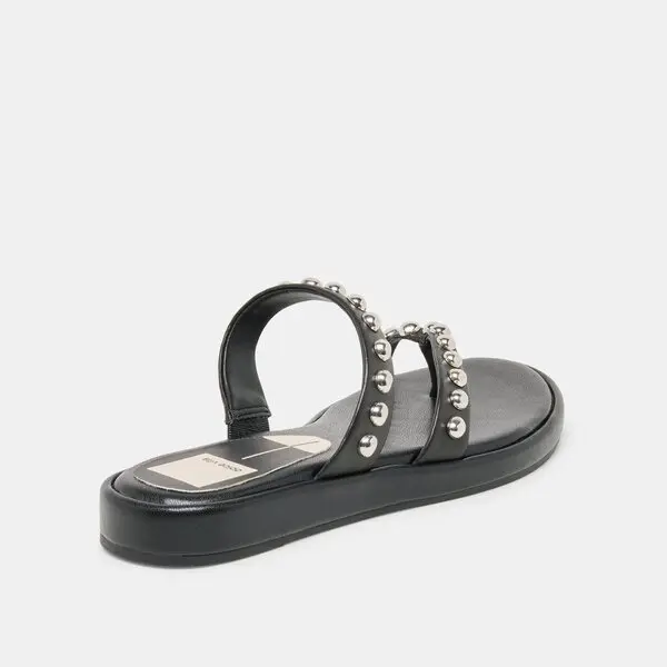 DOLCEVITA Amary Stud Sandals - Black Leather