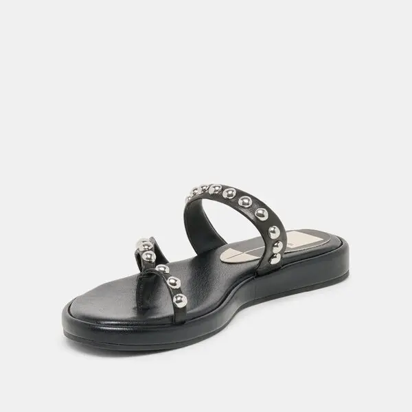 DOLCEVITA Amary Stud Sandals - Black Leather