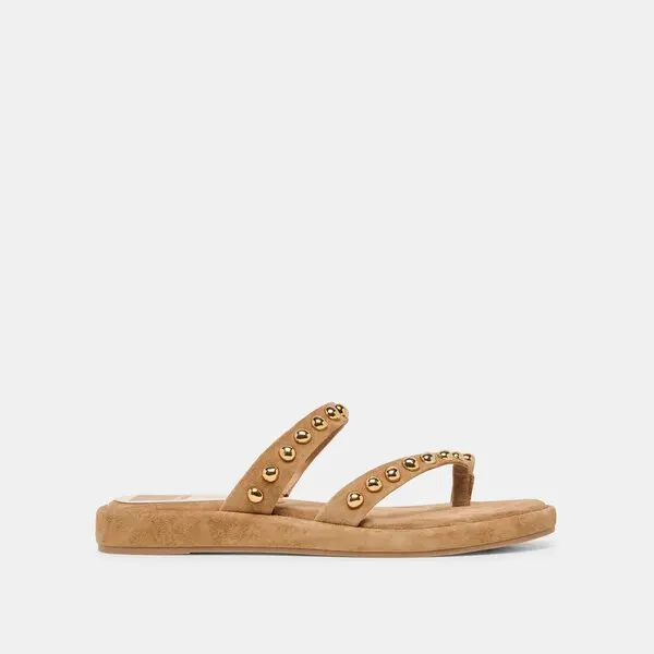 DOLCEVITA Amary Studded Sandals - Lt Brown Suede