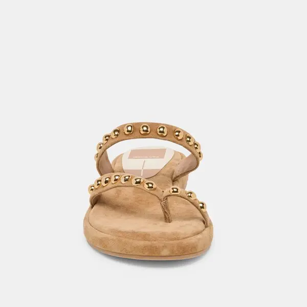 DOLCEVITA Amary Studded Sandals - Lt Brown Suede