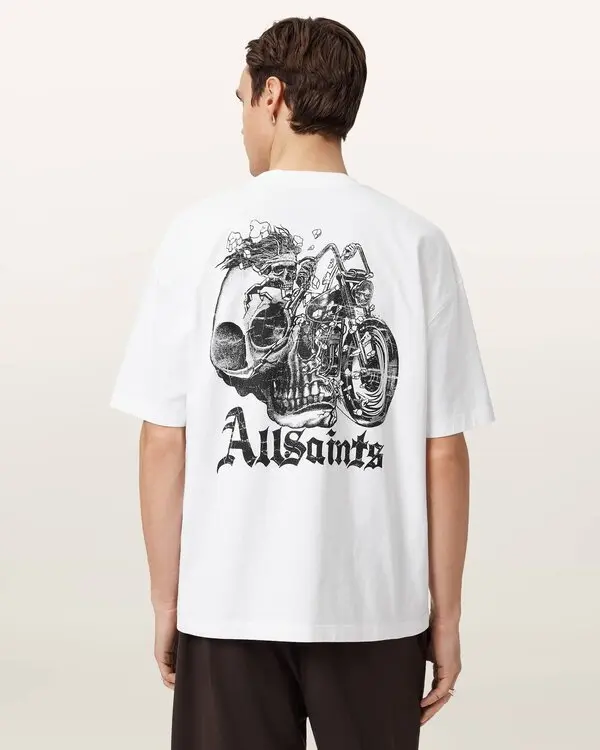 ALLSAINTS Panhead Oversized Graphic T-shirt - Optic White
