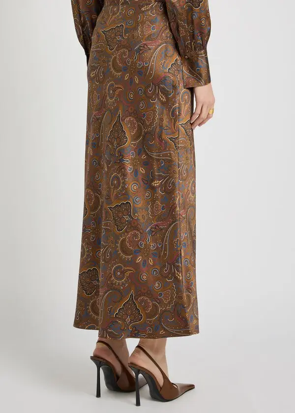 Veronica Beard Paisley-print Silk-blend Midi Skirt