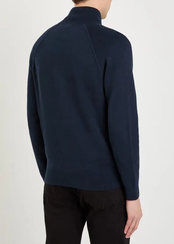BOSS Fine-knit Cotton And Wool-blend Cardigan