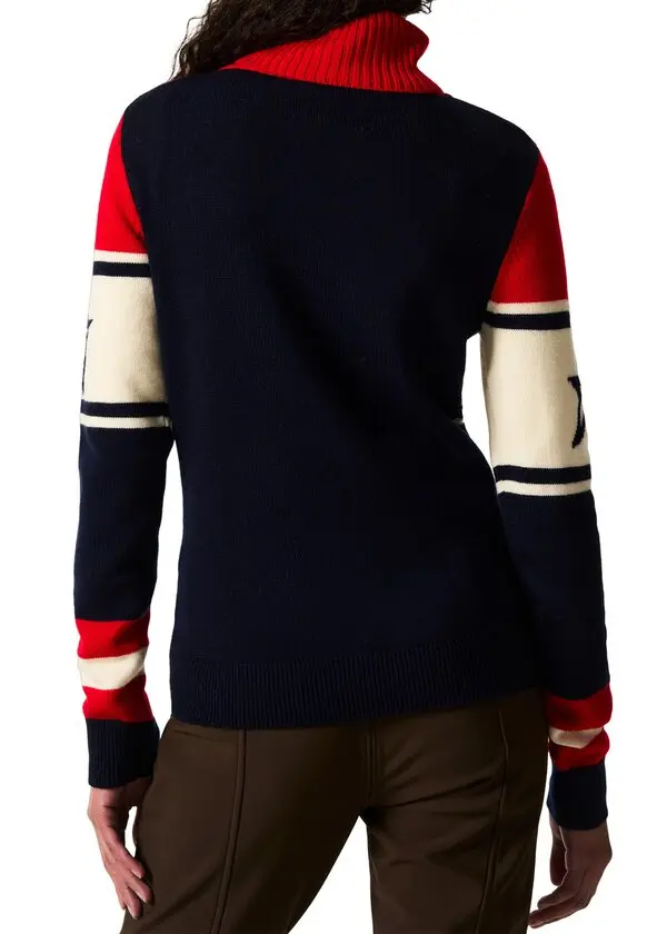 Perfect Moment Schild Roll-neck Merino Wool Sweater - Navy