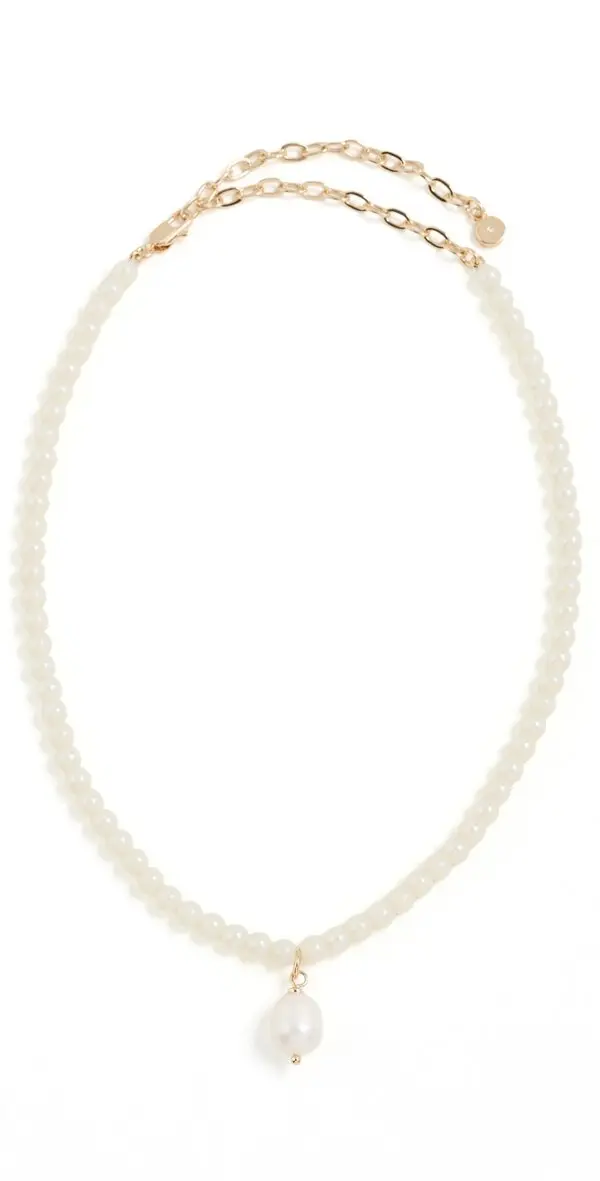 Ettika Pearlescent Beaded Necklace - White