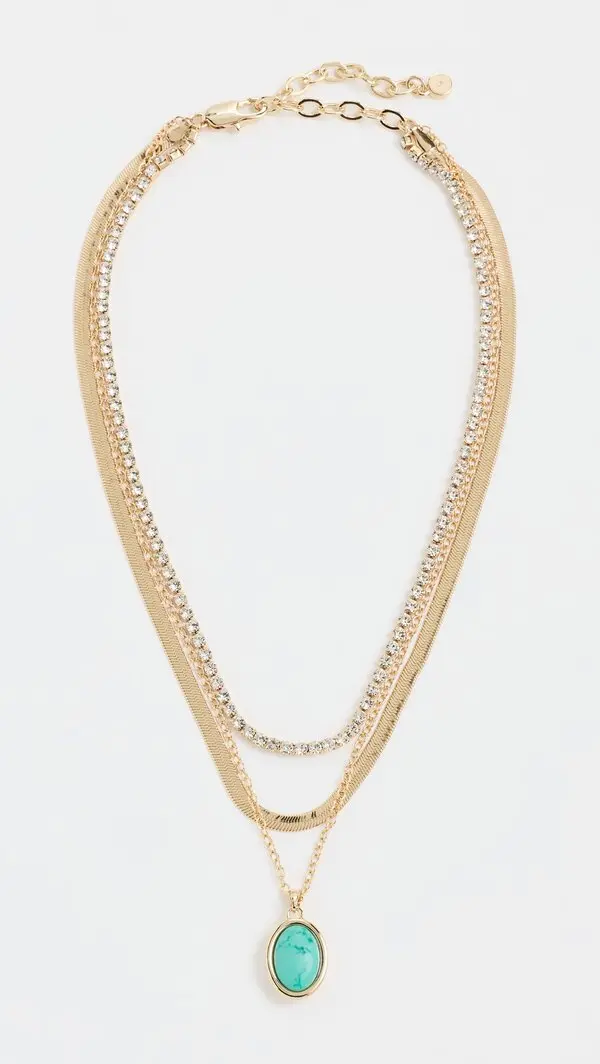 Ettika Crystal Halo Layered Necklace