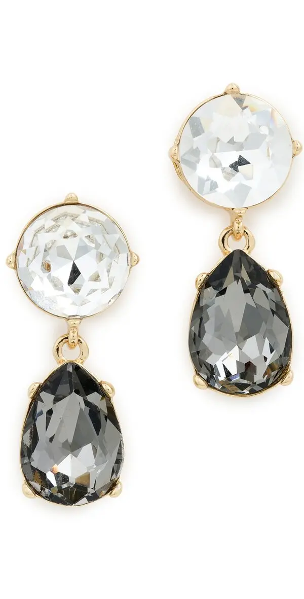 KENNETH JAY LANE Teardrop Earrings - Gold/crystal/black Diamond