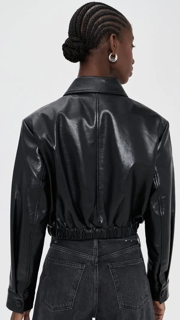 AGOLDE Nahla Cropped Leather Jacket - Detox
