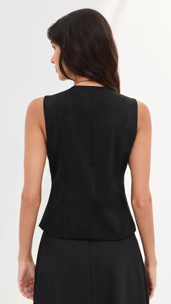 LE BOP Lottie Faux Suede Vest - Black