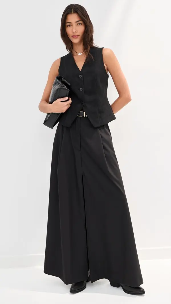 LE BOP Lottie Faux Suede Vest - Black