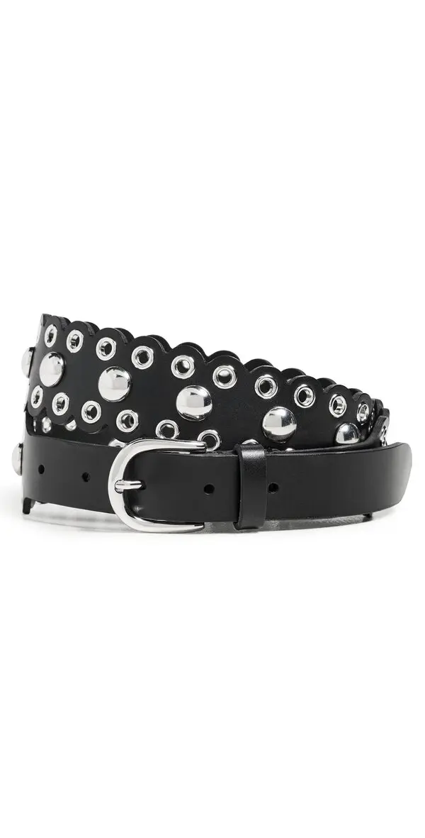 Isabel Marant Zalla Studded Belt - Black/silver