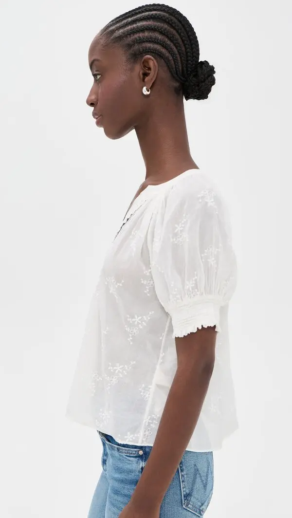 Alice + Olivia Thalia Floral Embroidered Blouse