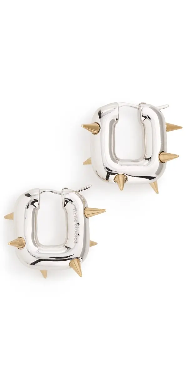 Acne Studios Chunky Loop Earrings - Silver/semi Matte Gold