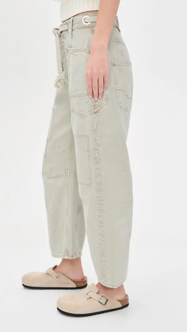 Free People Moxie Low Slung Barrel Jeans - Jetty