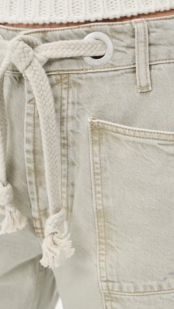 Free People Moxie Low Slung Barrel Jeans - Jetty