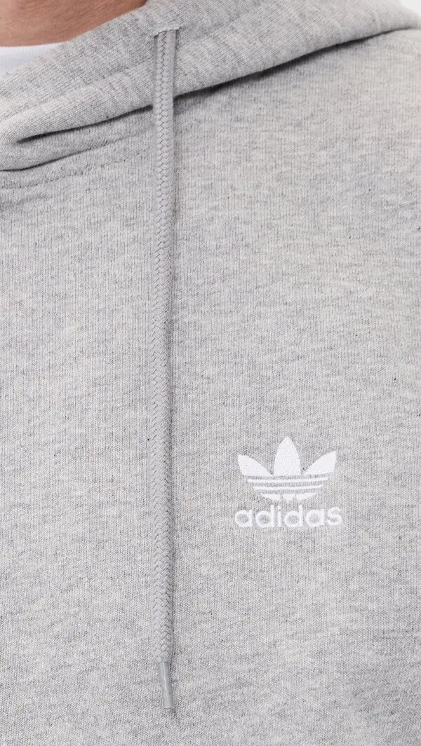 Adidas Trefoil Essentials Hoodie - Medium Grey Heather/white