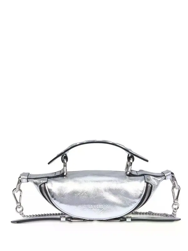 LANCEL Origami Mini Zip Crossbody - Silver