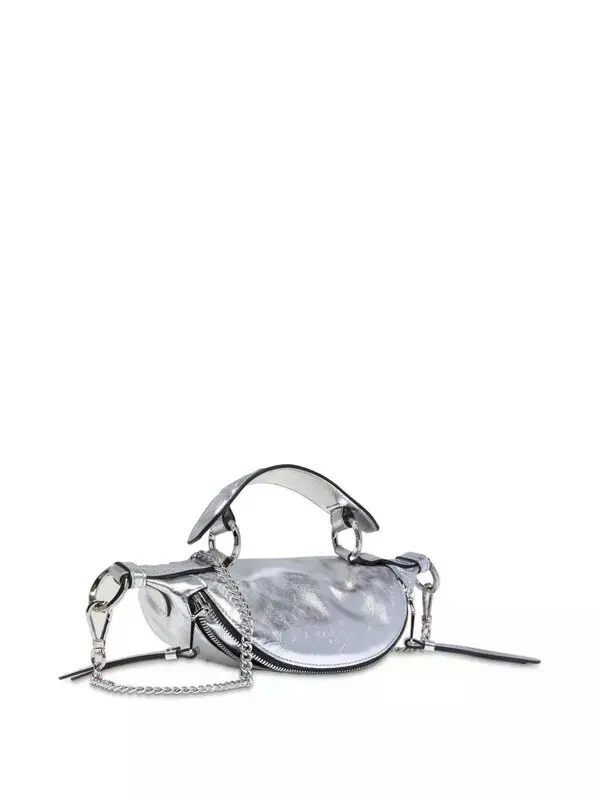 LANCEL Origami Mini Zip Crossbody - Silver