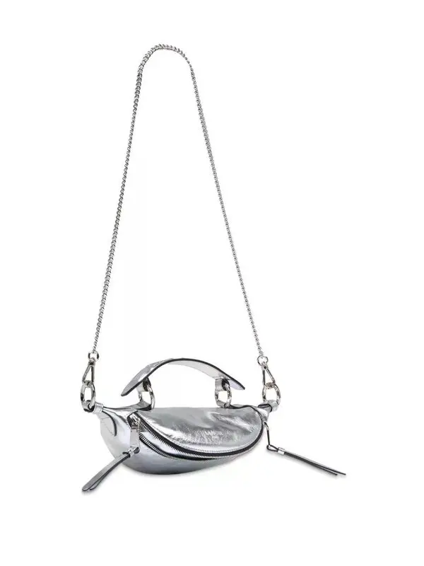 LANCEL Origami Mini Zip Crossbody - Silver