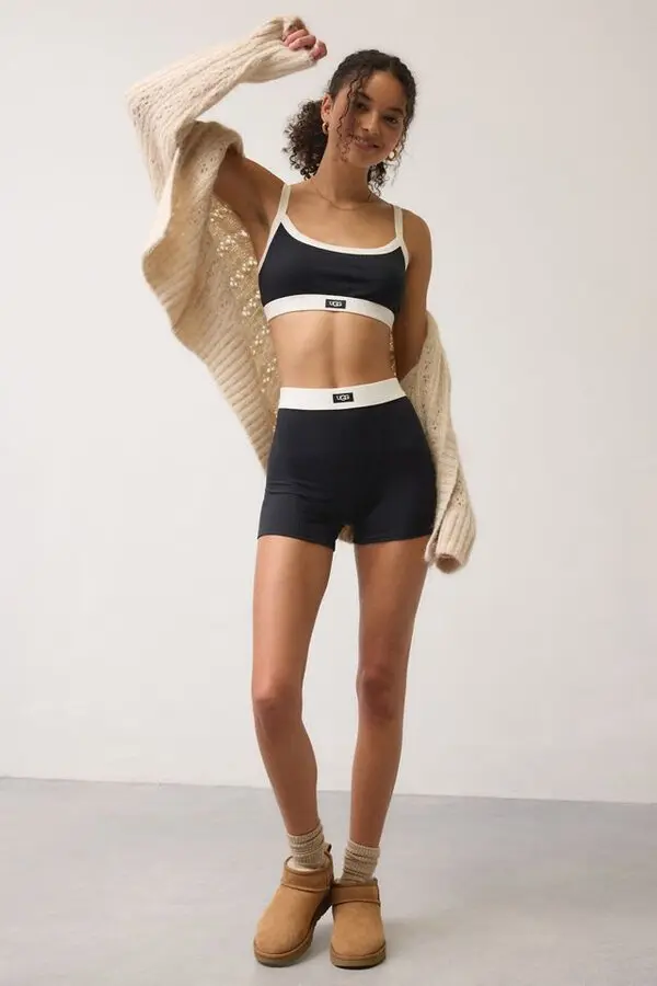 UGG Tesia Rib Bralette - Black + White